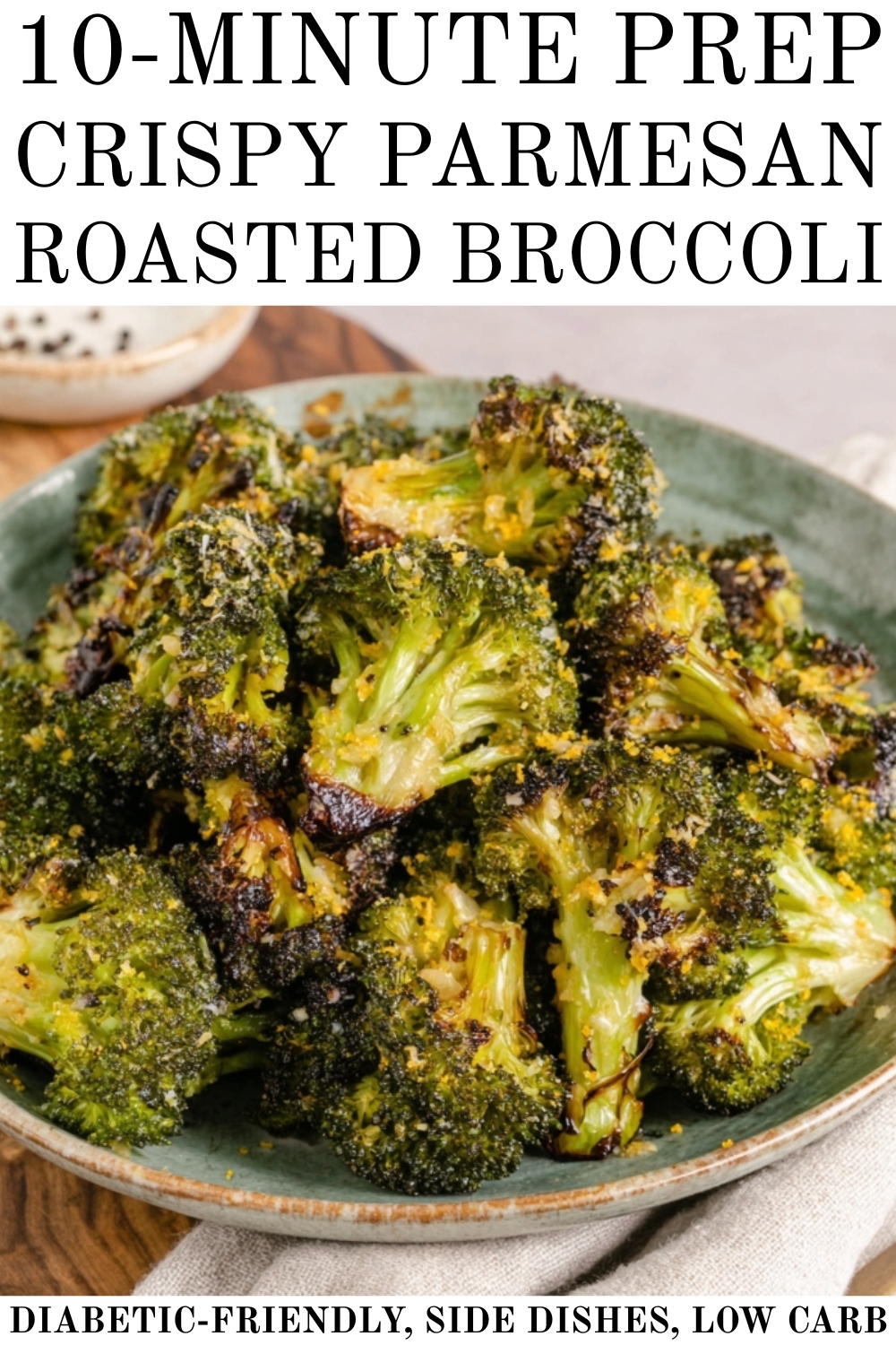 Perfectly Crispy Parmesan Roasted Broccoli - Food Tracker Girl