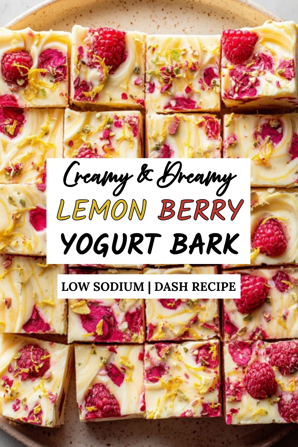 Easy Lemon Raspberry Frozen Yogurt Bark - Food Tracker Girl